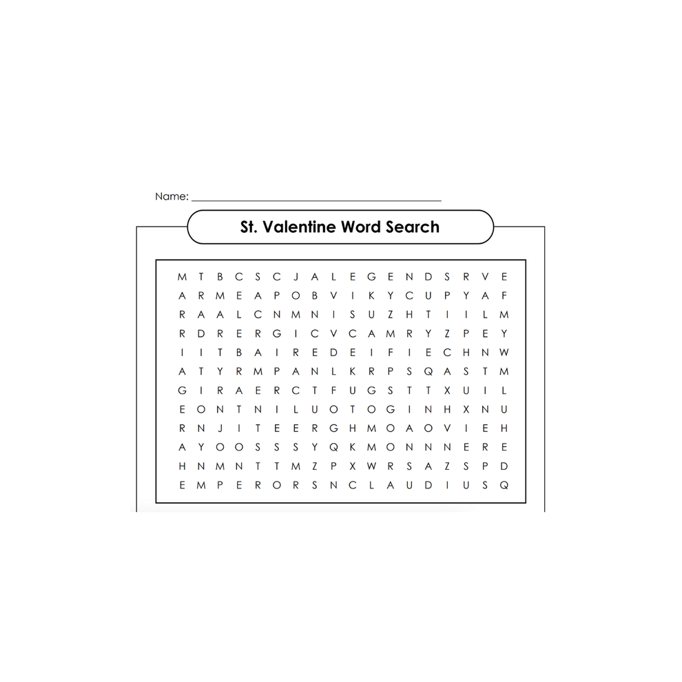 Saint Valentine Activity Sheets – Tiny Saints
